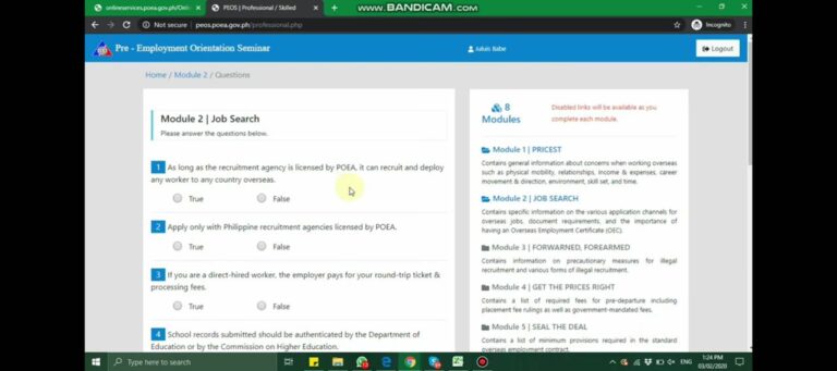 How to Register Pre-Employment Orientation Seminar, Get PEOS ...